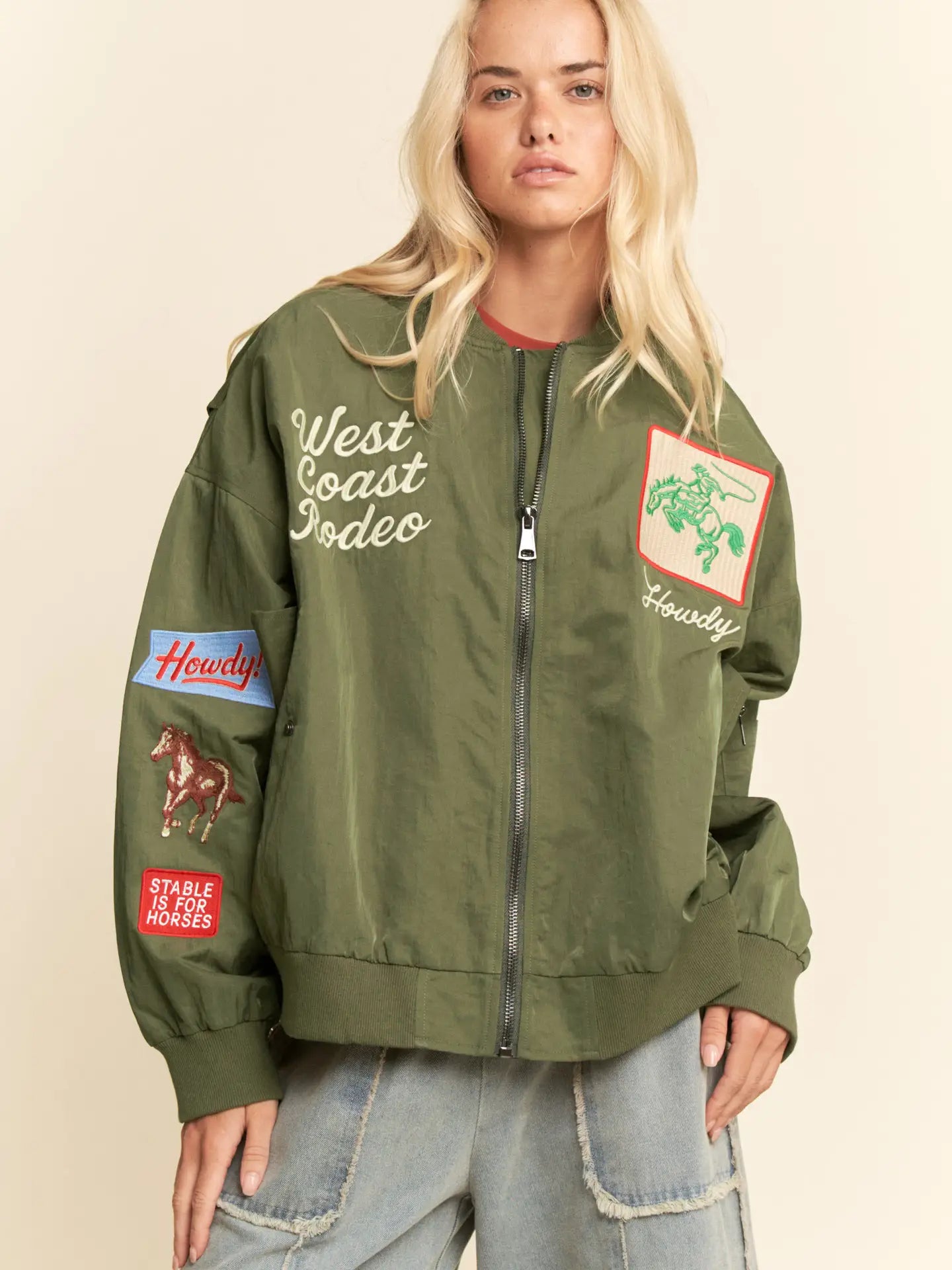West Coast Rodeo Bomber Jacket - Olive Green – THREADLINE